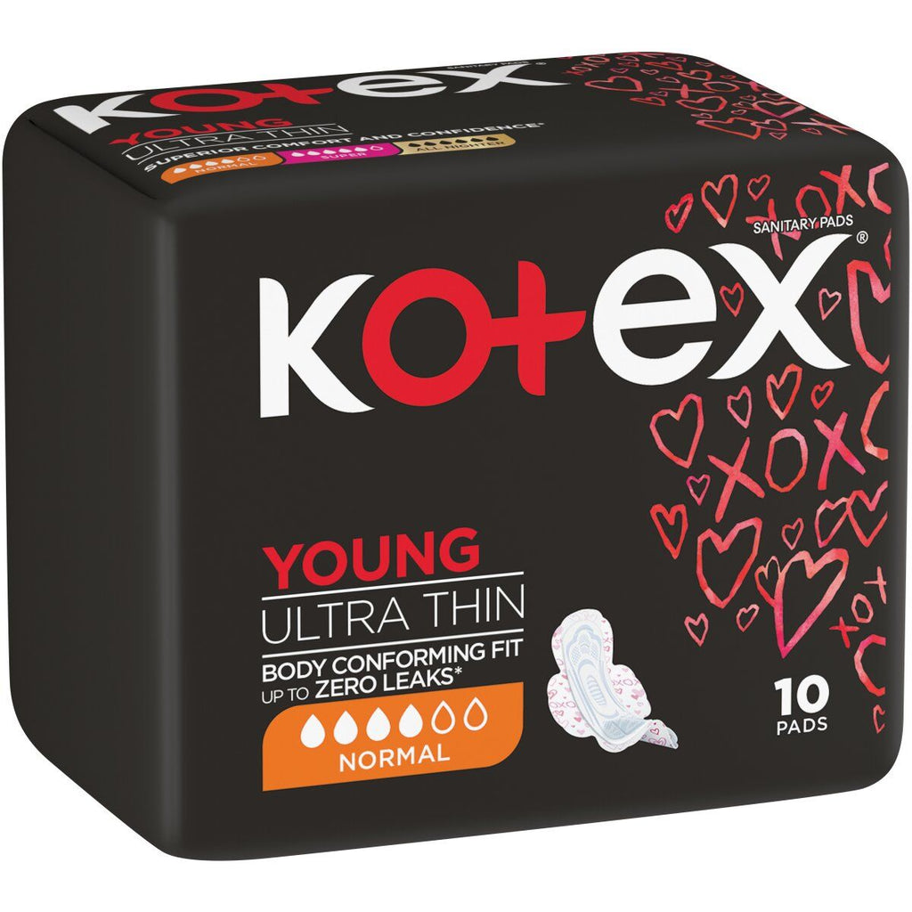 Kotex Ultra Thin Young Pads 10's Normal Wings – ZimSeller Pharmacy